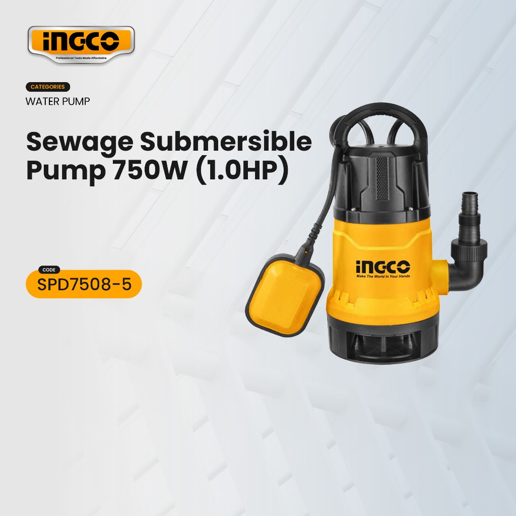 Ingco Sewage Submersible Pump 750W (1.0HP) for Dirty Water SPD7508-5 ...
