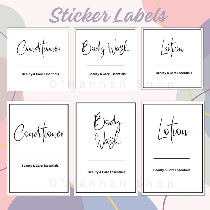 Sticker Labels for Beauty and Care Essentials | 2x2 and 2x3 inches ...