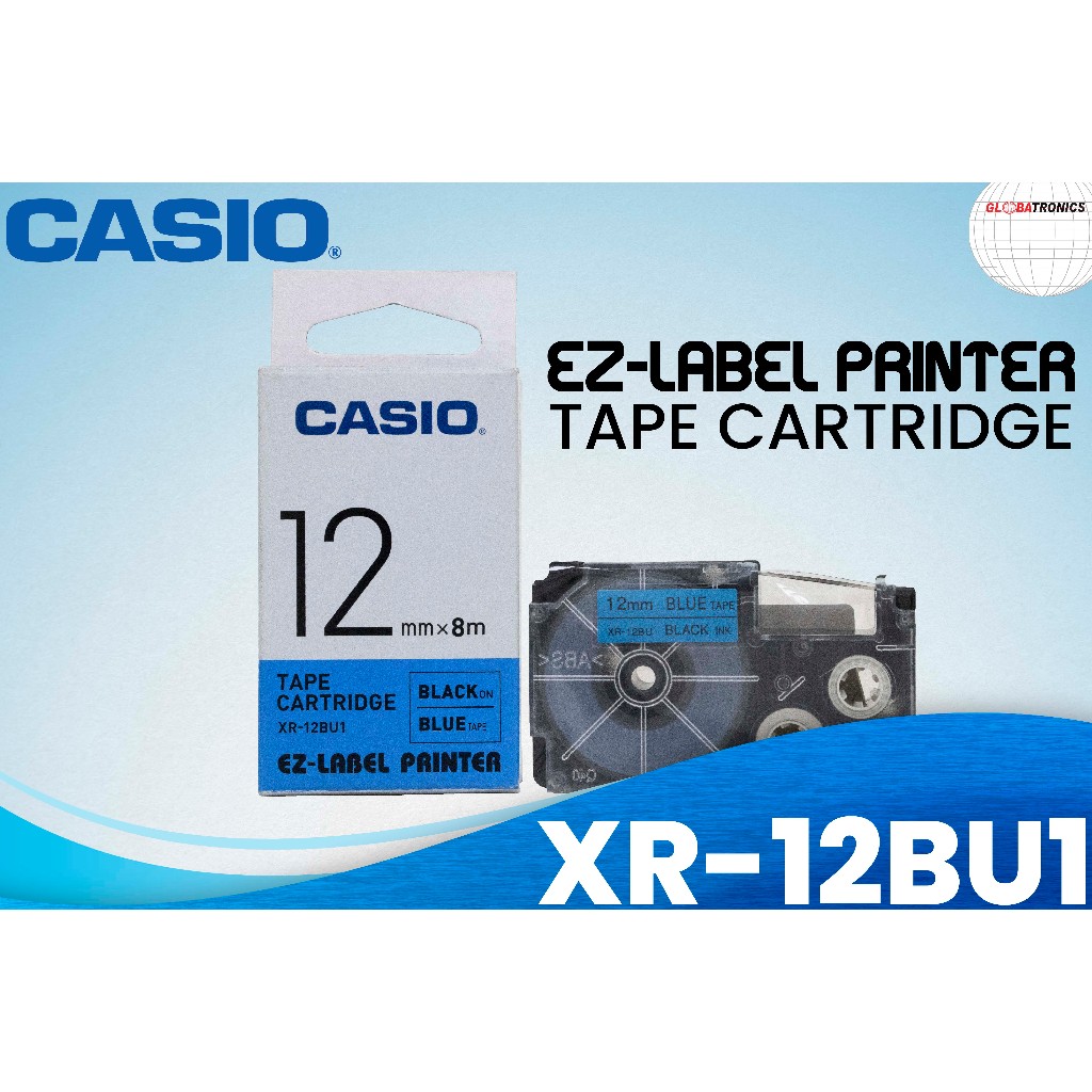 CASIO Label Tape Black Ink on Blue Color Tape 12mm | Shopee Philippines