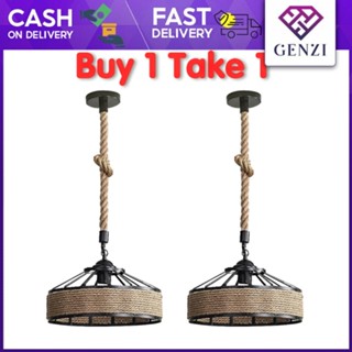 Pendant Light Industrial Retro Hemp Rope Yurt E27 Chandelier ...