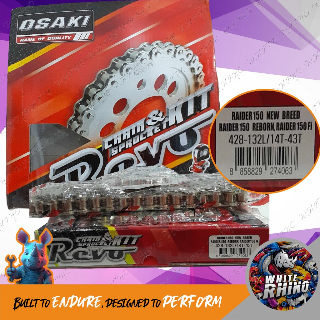 OSAKI RAIDER150 NEW BREED / REBORN / RAIDER FI REVO CHAIN SPROCKET SET ...
