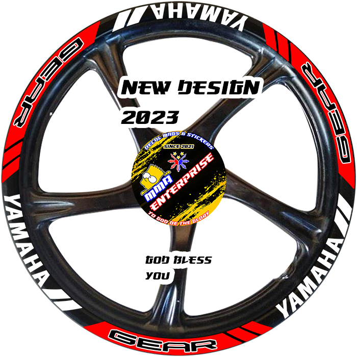 YAMAHA GEAR 125 PRINTED MAGS STICKER DECALS (SET FOR 2 WHEELS FRONT AND ...