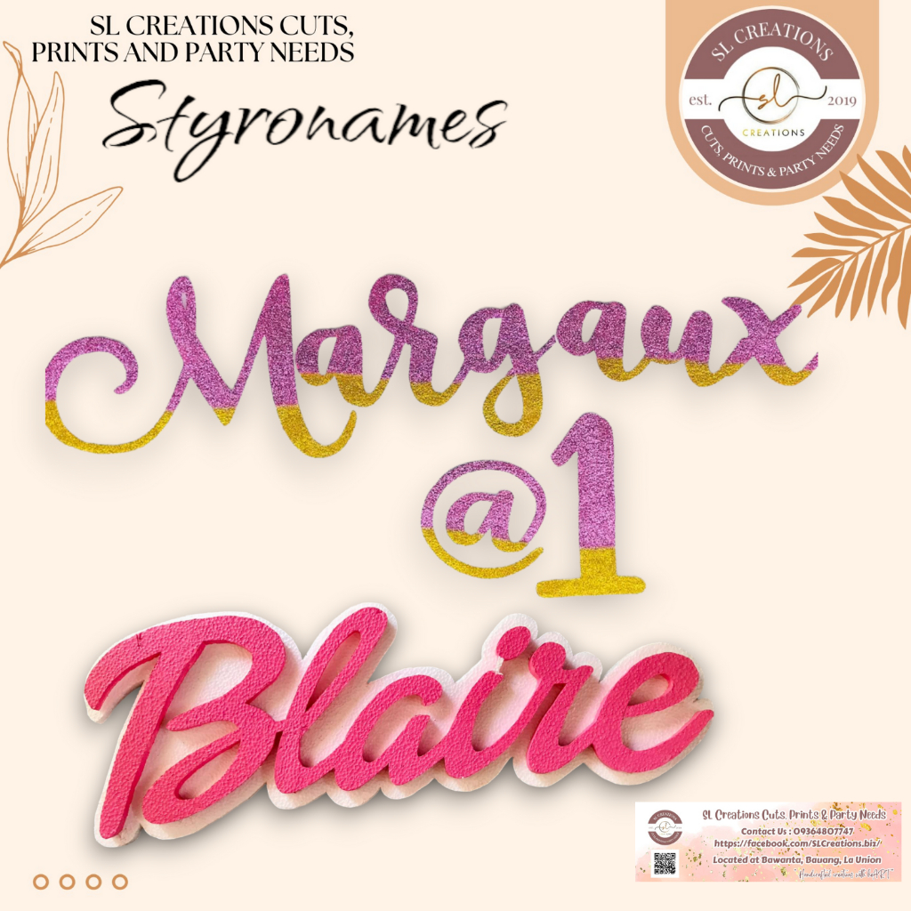 12 Inches PLAIN(No Color) Modern Calligraphy Styro Name Banner | Shopee ...