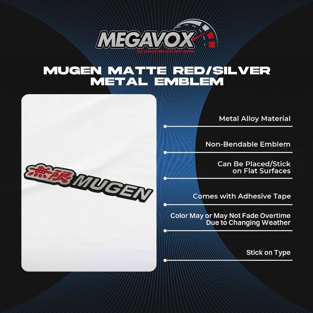 Mugen Matte Red/Silver Metal Emblem | Shopee Philippines