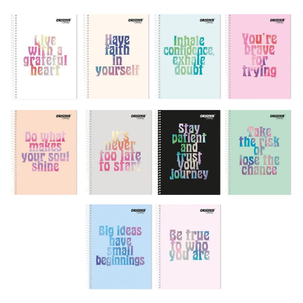 Set of 10 Orions Varicolored Spiral Notebook 80 Leaves | Shopee Philippines