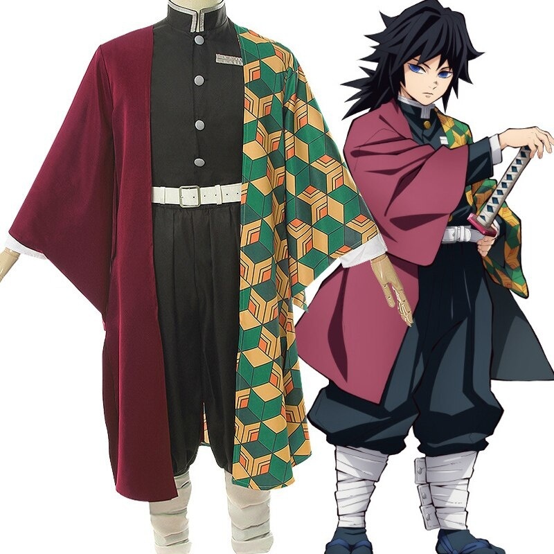 Anime Demon Slayer Tomioka Giyuu Adult Uniform Kids Cosplay Costume ...