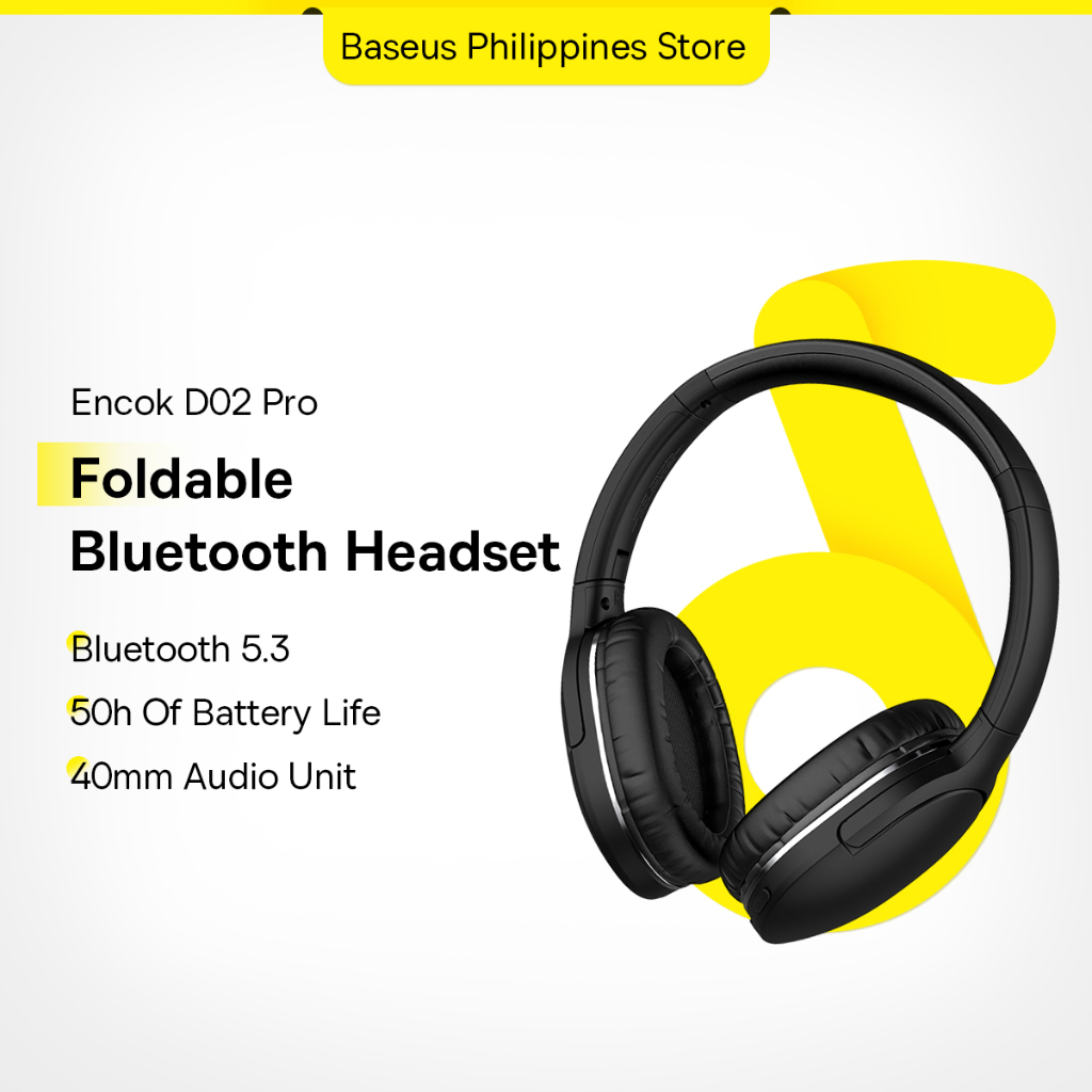 Baseus D02 Pro Bluetooth Earphones Stereo Wireless 5.0 HIFI Foldable ...