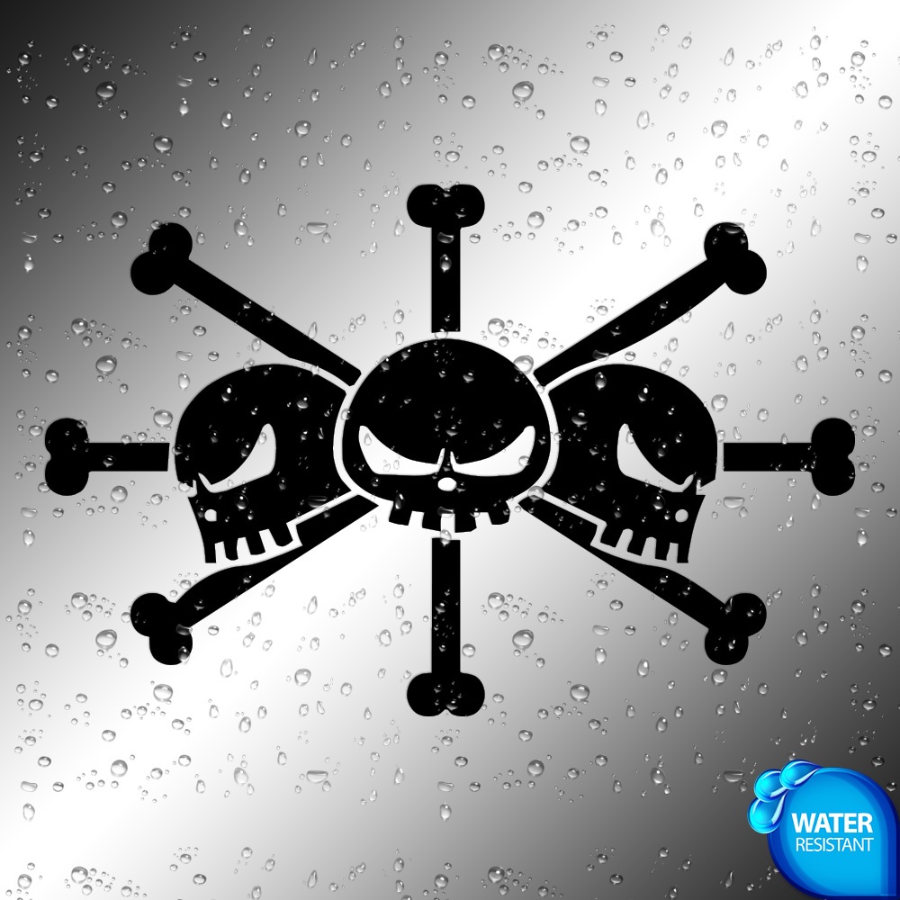1X Stickers | One Piece Skull Jolly Roger Pirate | Weather Proof die ...