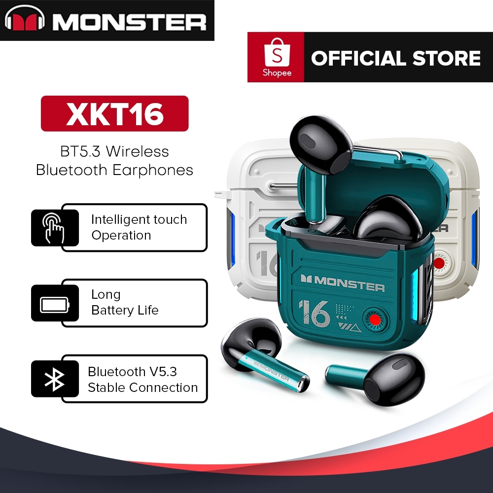 Monster XKT16 TWS Earphones Bluetooth Wireless Earbuds Noise ...