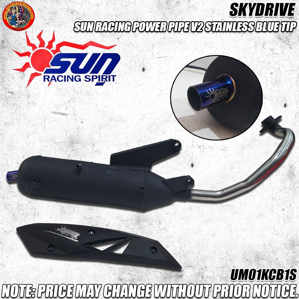 SKYDRIVE SUN RACING POWER PIPE V2 STAINLESS BLUE TIP (UM01KCB1S ...