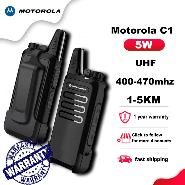 Motorola C1 set of 10 Portable Mini Radio Long Range Two Way Radio 16 ...