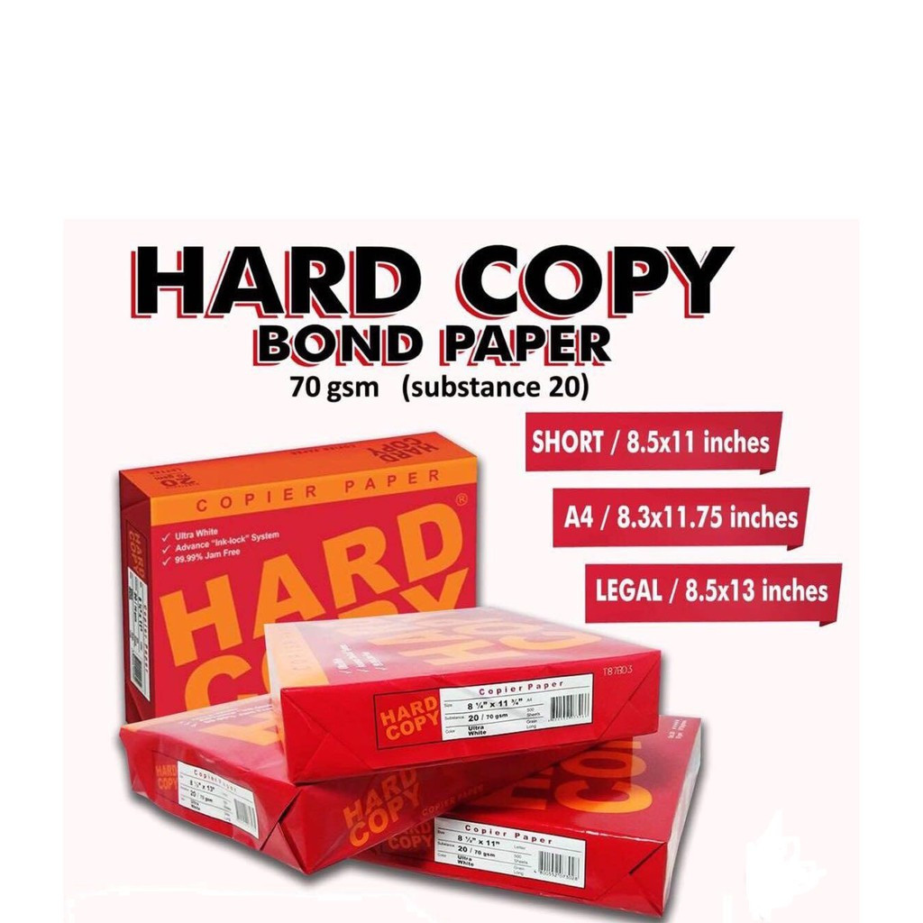 Hard Copy Bond Paper 70GSM ( SOLD per box OF 5REAMS) | Shopee Philippines
