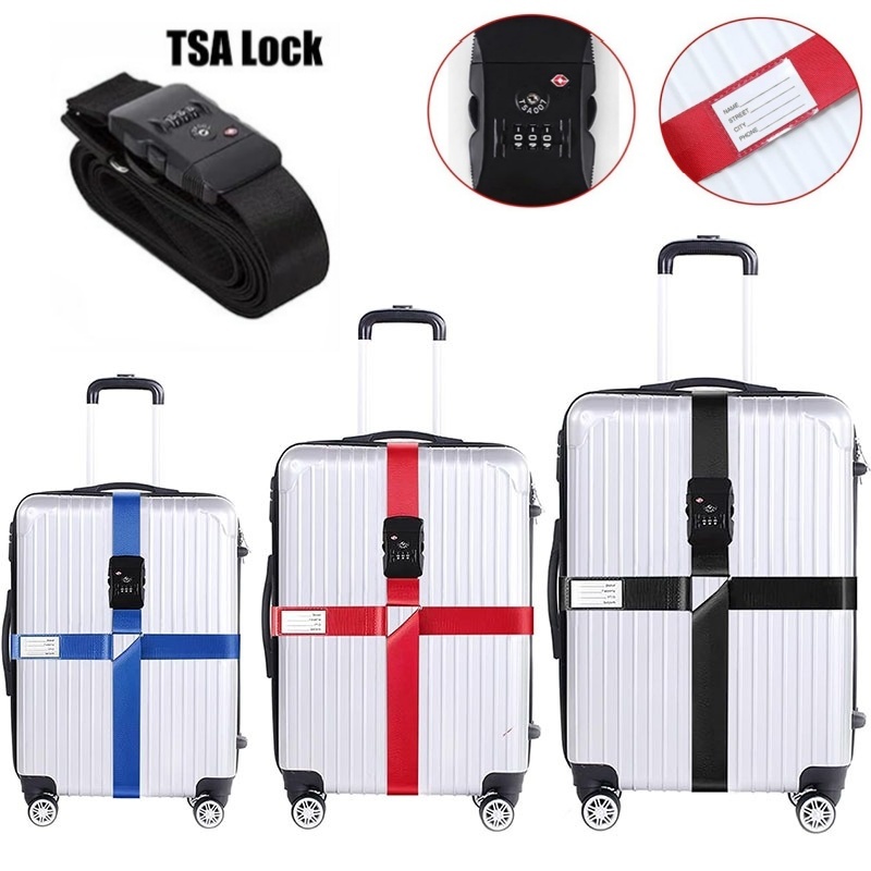 TSA Customs Luggage With Lock Belt Strap Suitcase Strap Cross Luggage ...