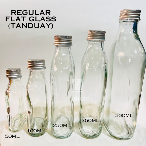 350ML Regular Flat Glass Bottle (Lapad Tanduay) Size on photo with Silver Cap | Shopee Philippines
