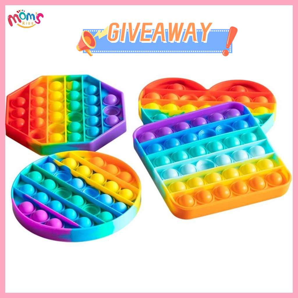1pc RANDOM DESIGN New Pop-it Rainbow Fidget Toy Push pop Bubble ...