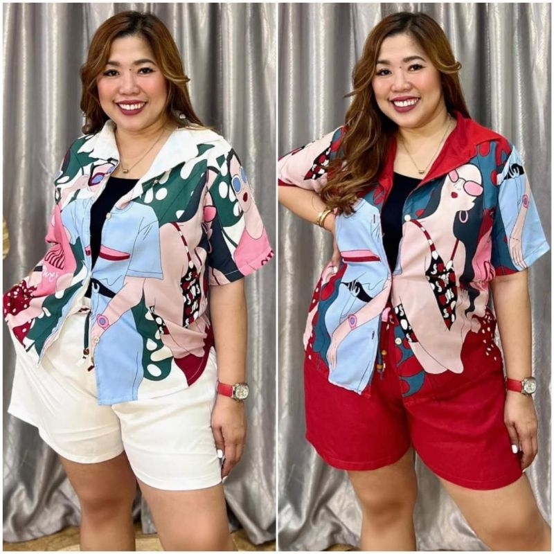 ️ MEGAN & MADISON BUTTON DOWN CHALLIS TERNO(MEDIUM-XL) | Shopee Philippines
