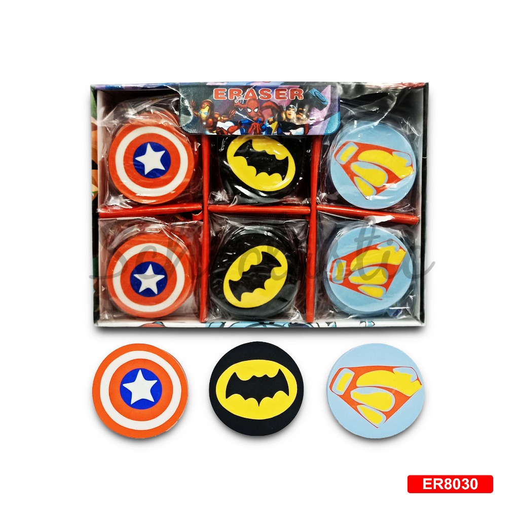 ER8030 Superhero Logos Soft Eraser (30pcs/box) | Shopee Philippines
