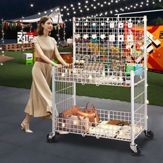 Handcart heavy duty sale cart rack collapsible bargain rack basket rack ...