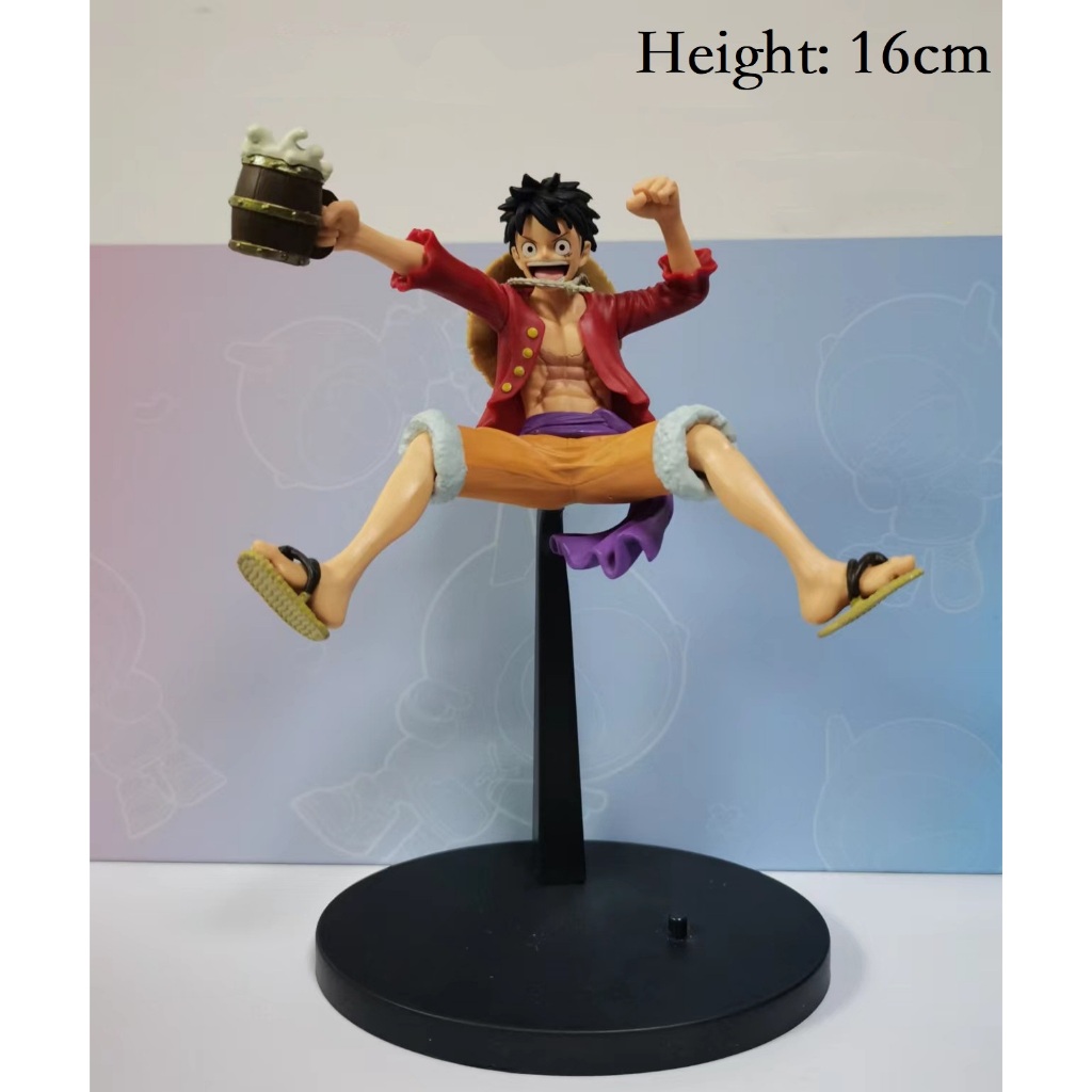 One Piece Luffy Holding Beer 16cm Collectible Action Figure | Shopee ...