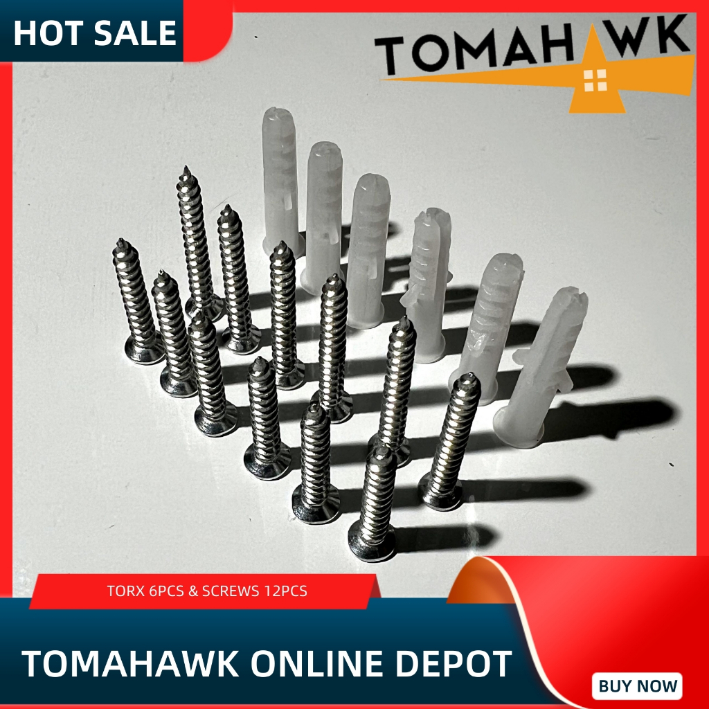 TOMAHAWK TORX & SCREWS (6PCS TORX)(12PCS SCREWS) | Shopee Philippines