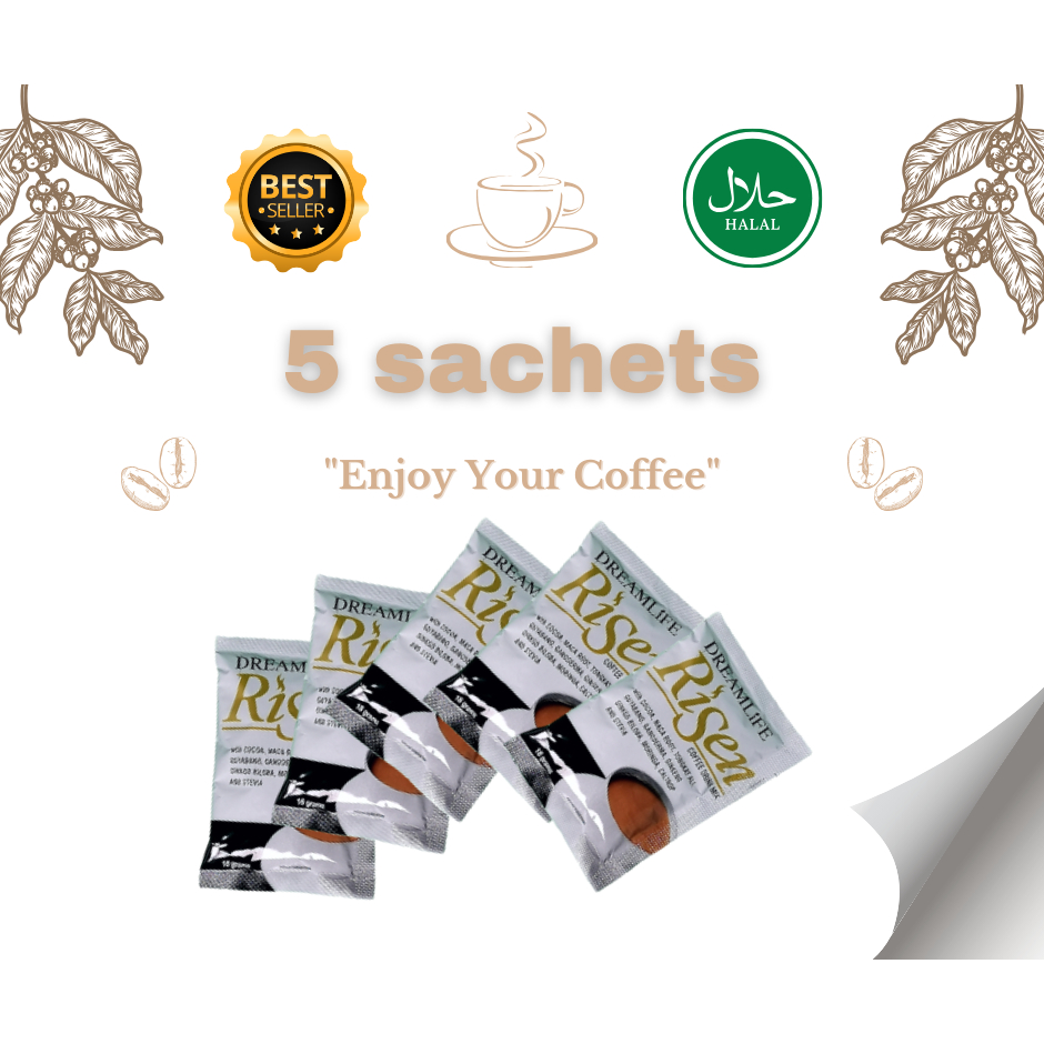 5 SACHETS Risen Coffee (TRIAL PACK) BUTTERSCOTCH FLAVOR | Shopee ...