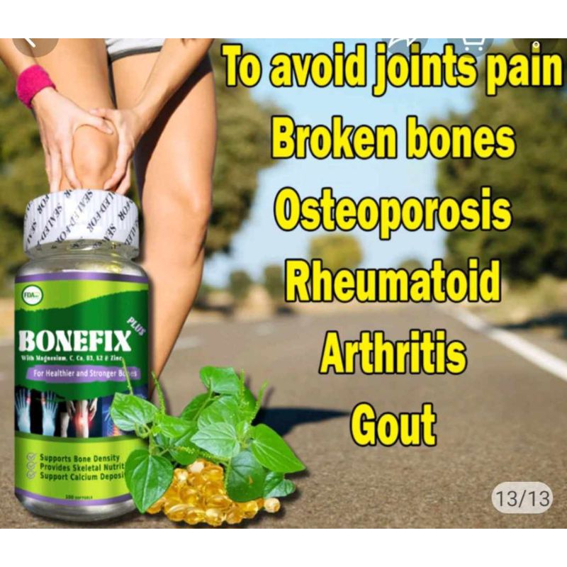 BONEFIX PLUS FOR OSTEOPOROSIS OSTEOARTHRITIS GOUT BURSITIS HEALING 100 ...