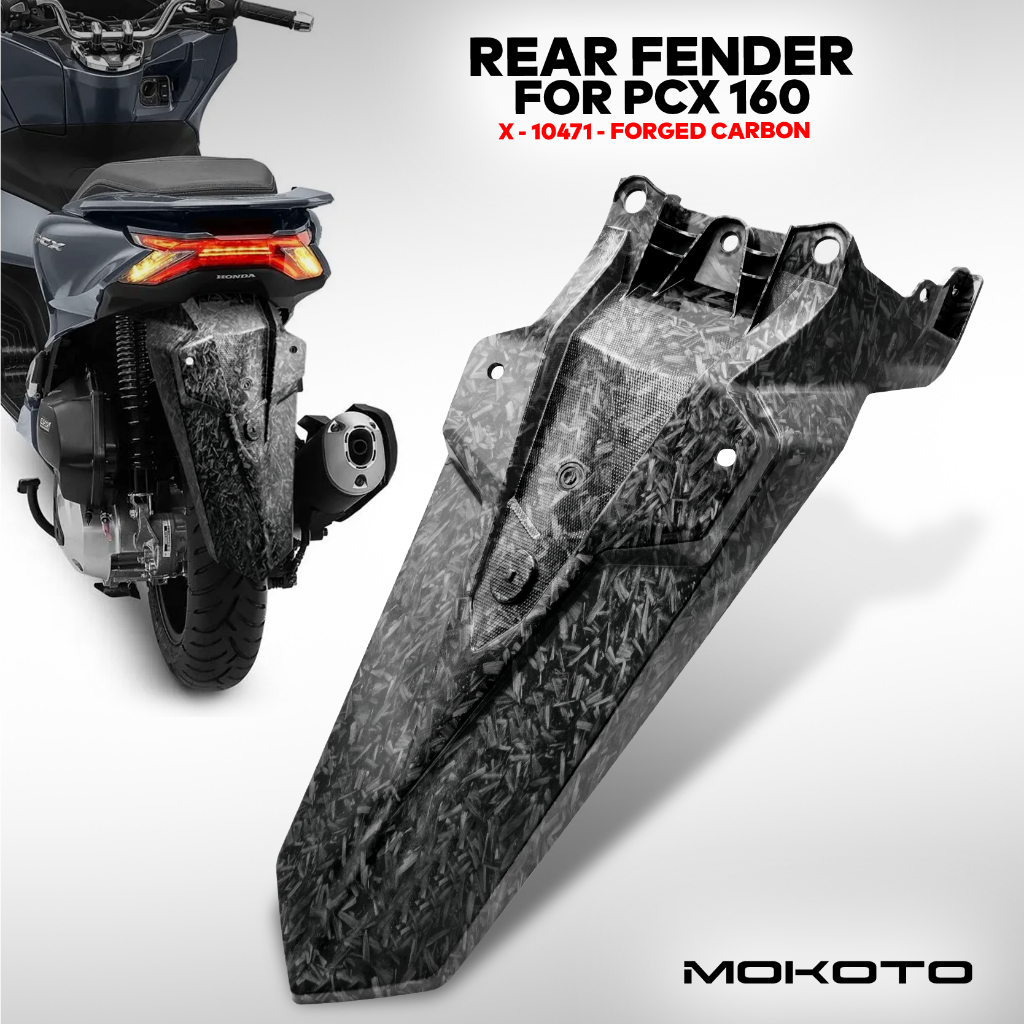 PCX 160 REAR FENDER GARNISH COVER X-10447 CARBON/X-10471 FORGED CARBON ...