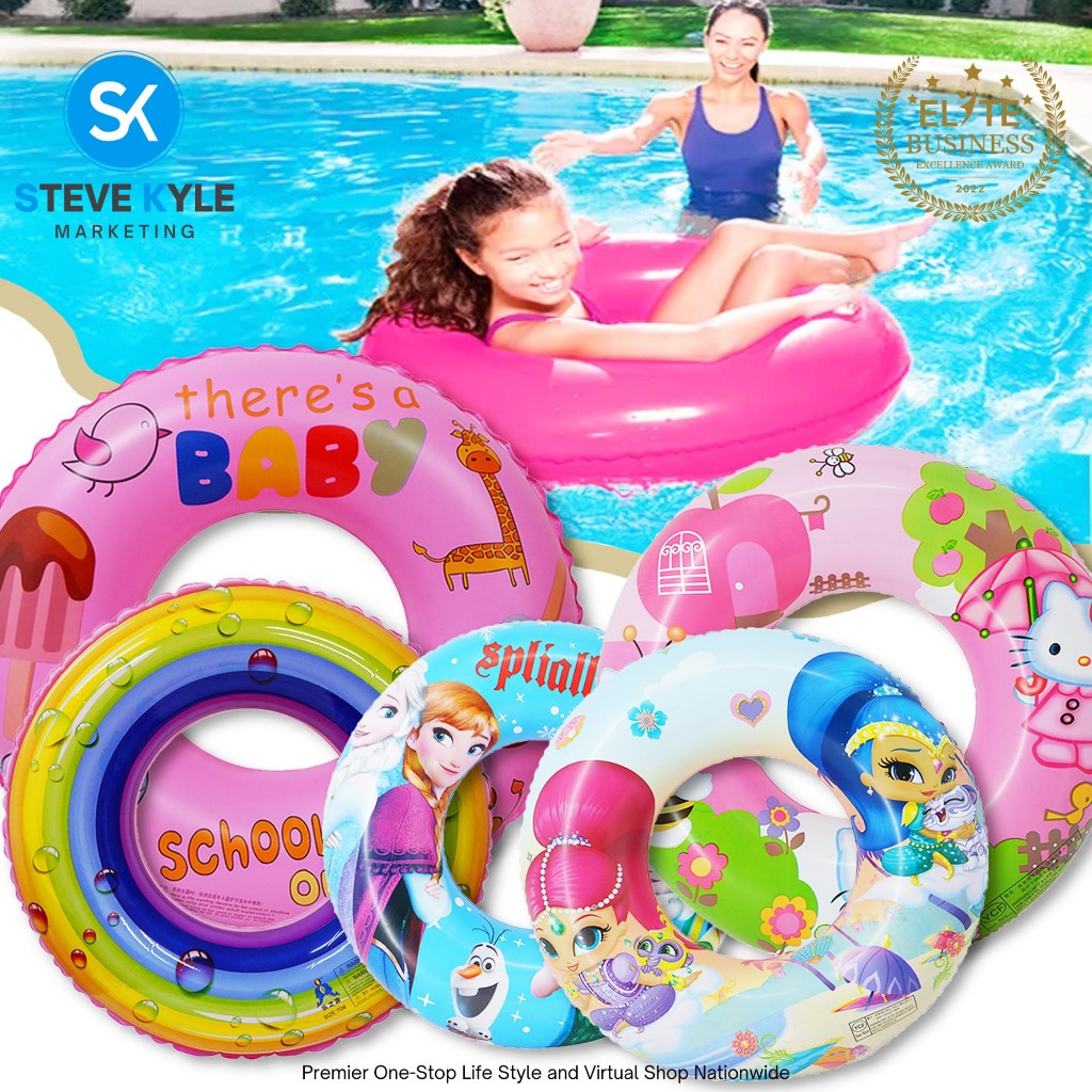 Inflatable Summer Random Design Swim Ring Floater for Kids and Adult ...