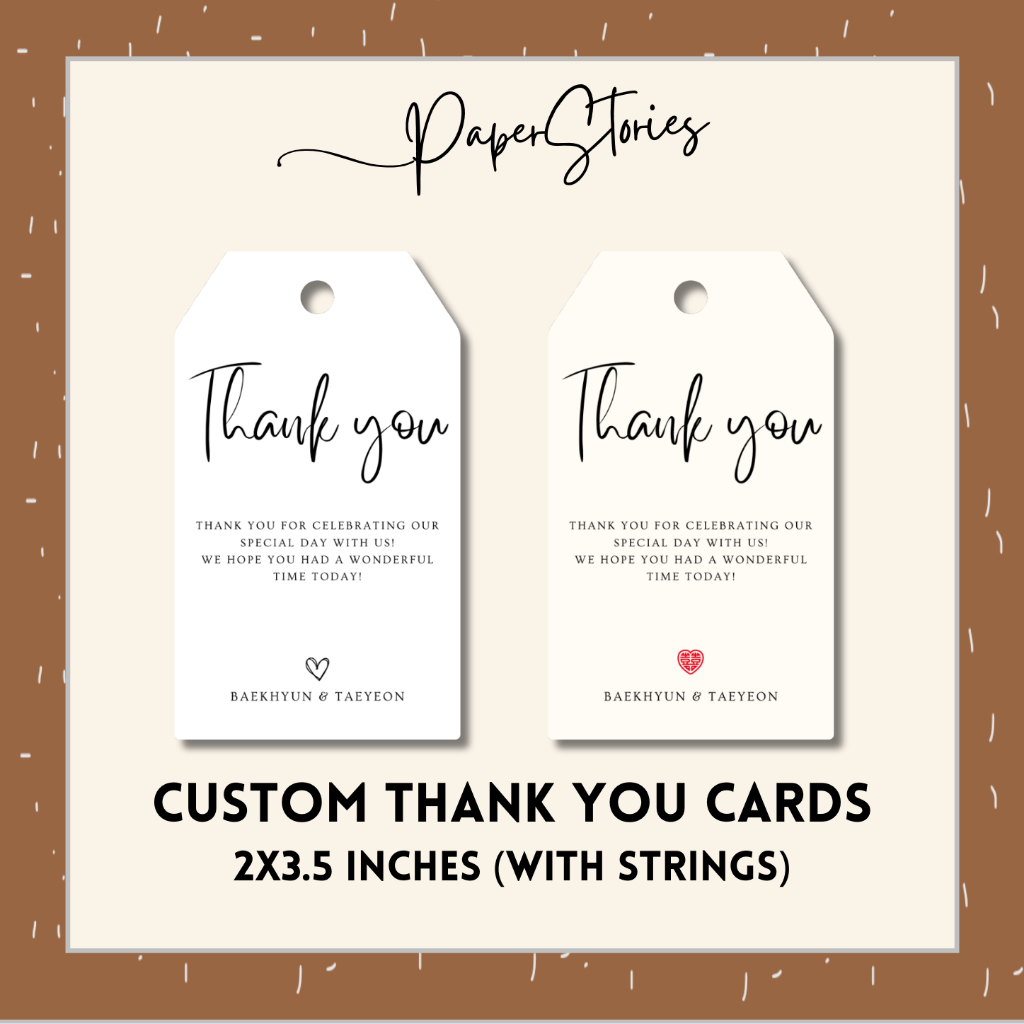 24 or 48 pcs Personalized Thank you Cards | Customized Gift Tags ...