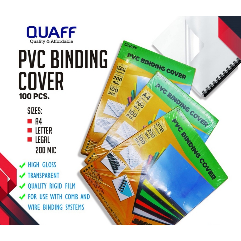 PVC Binding Cover 200micron short / a4 / long (100/pack) | Shopee ...