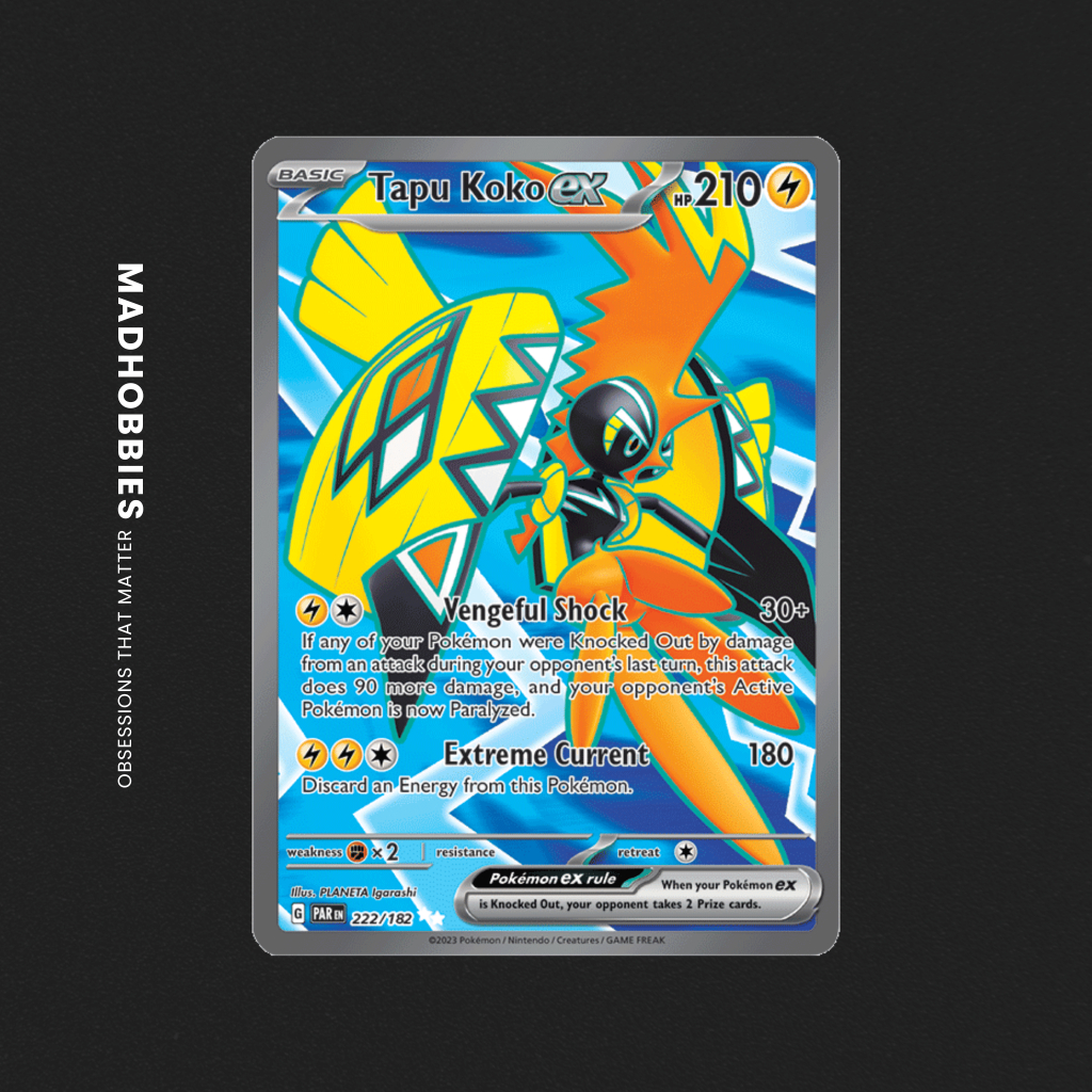 Tapu Koko EX 222/182 - Full Art Secret Rare Pokemon TCG Paldean Fates ...