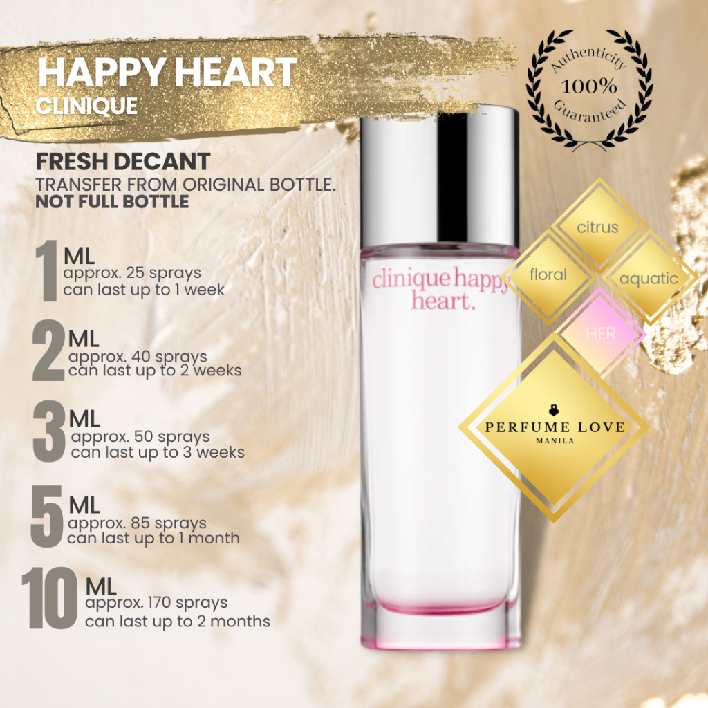 PERFUME DECANT Cliniqu e Happy Heart | Shopee Philippines