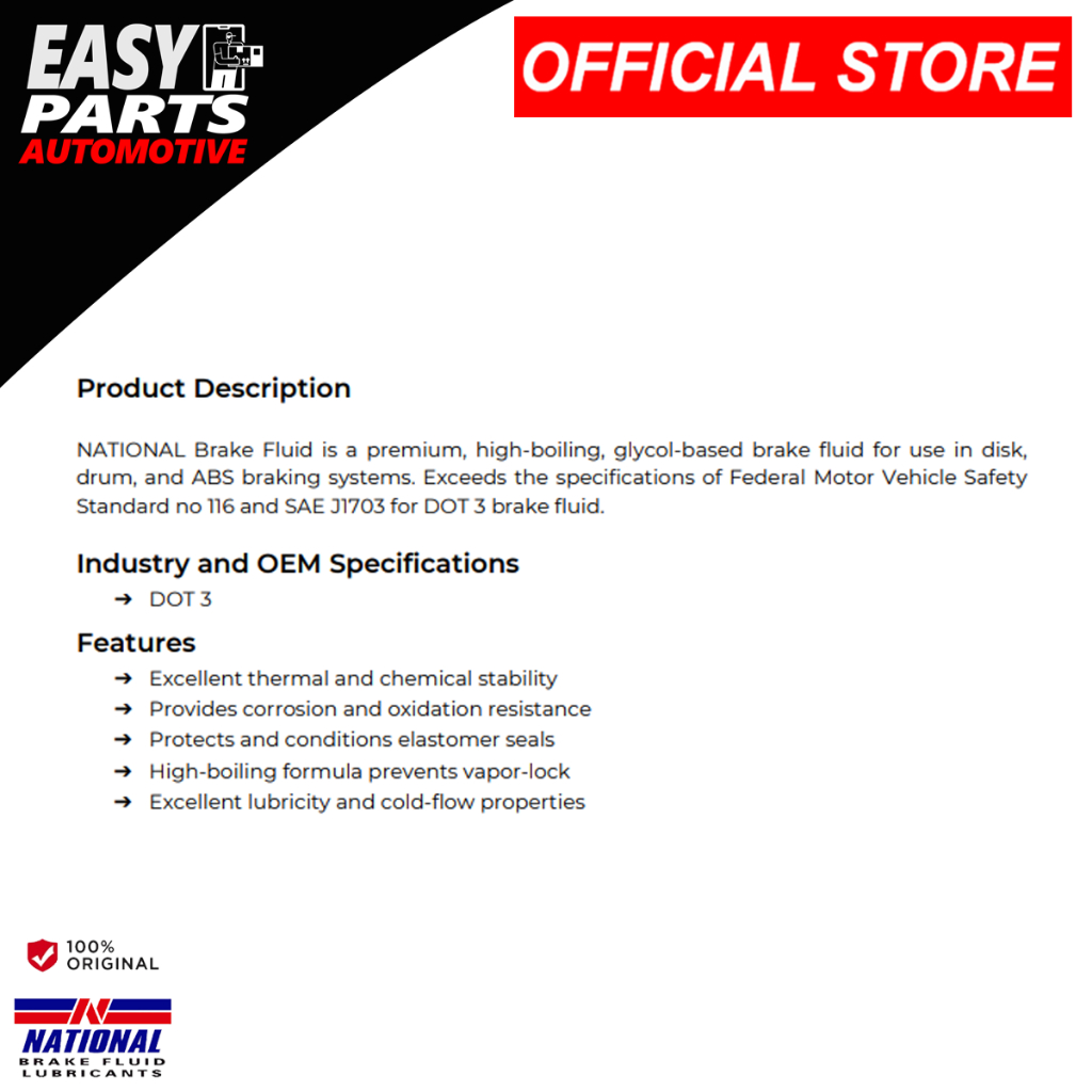 National Brake Fluid 300ML | Shopee Philippines