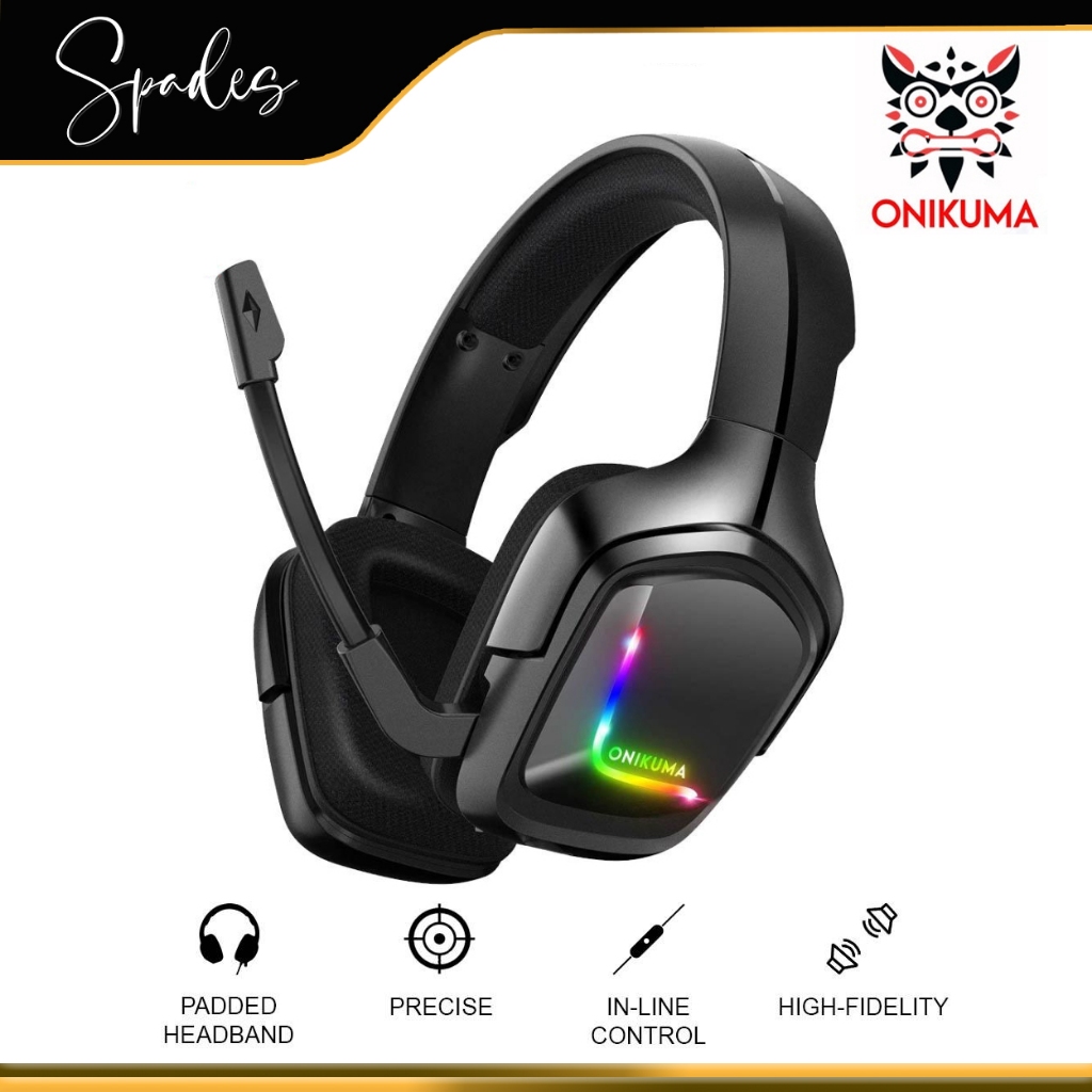 Onikuma K20 Gaming Headset 3.5mm Wired Over-Ear RGB with Microphone ...