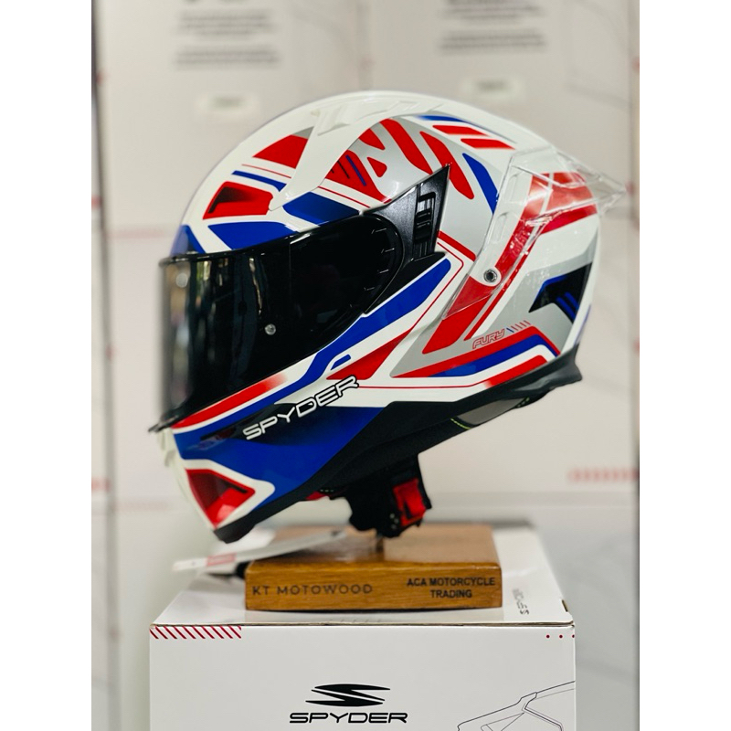 Spyder Fury S7 Fullface Dual Visor Helmet with Free Clear Visor ...