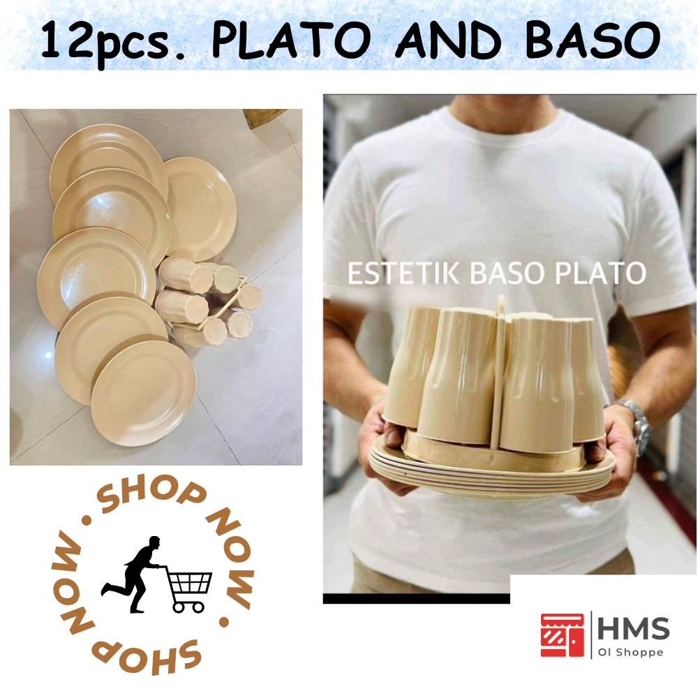 12pcs PLATO & BASO Set Mocha Colored New Collection | Shopee Philippines