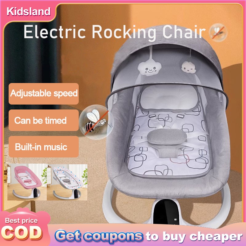 Baby Electric Rocking Chair Motorized Portable Swing Chair Bluetooth ...