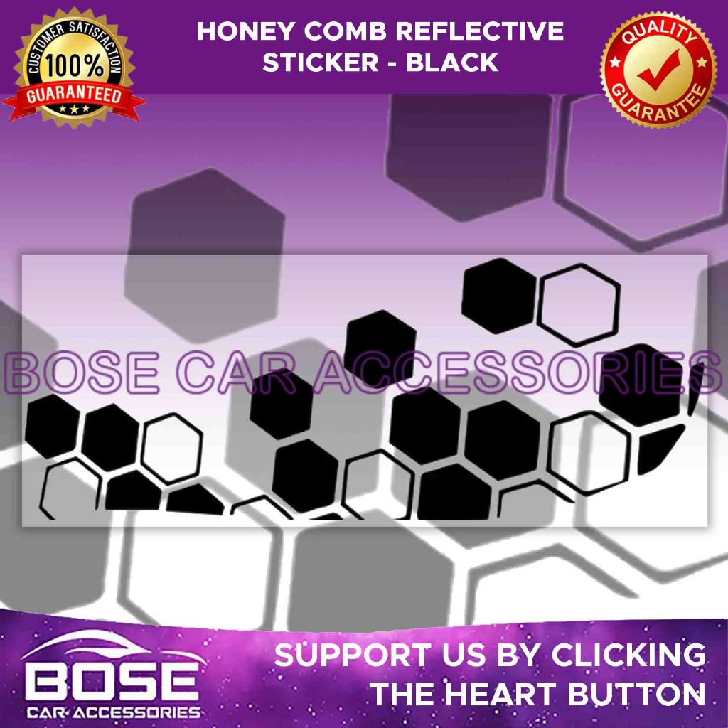 Hexagon Honey Comb Reflective Decals Stickers High Quality / Black ...