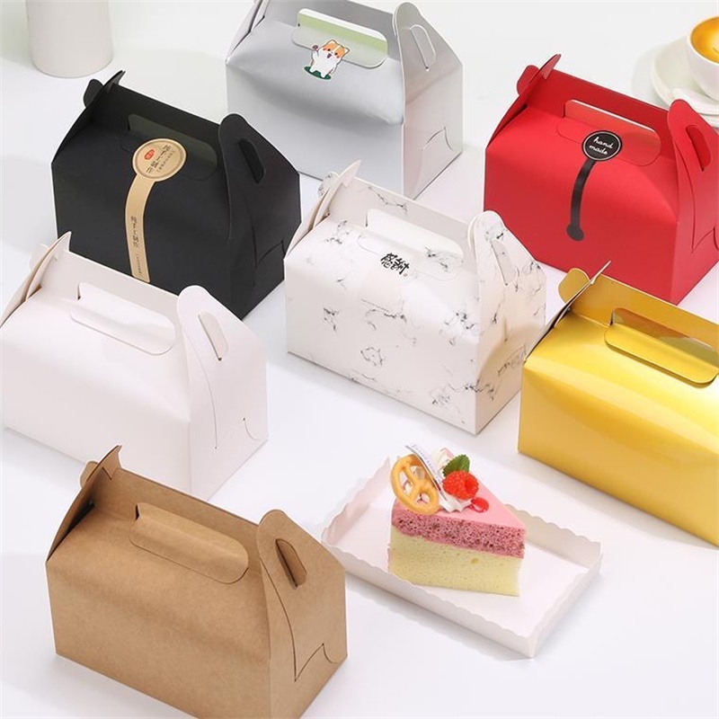 Cake Box With Cake Boxes With Leather Paper Food Bag Cakes Candy Gift ...