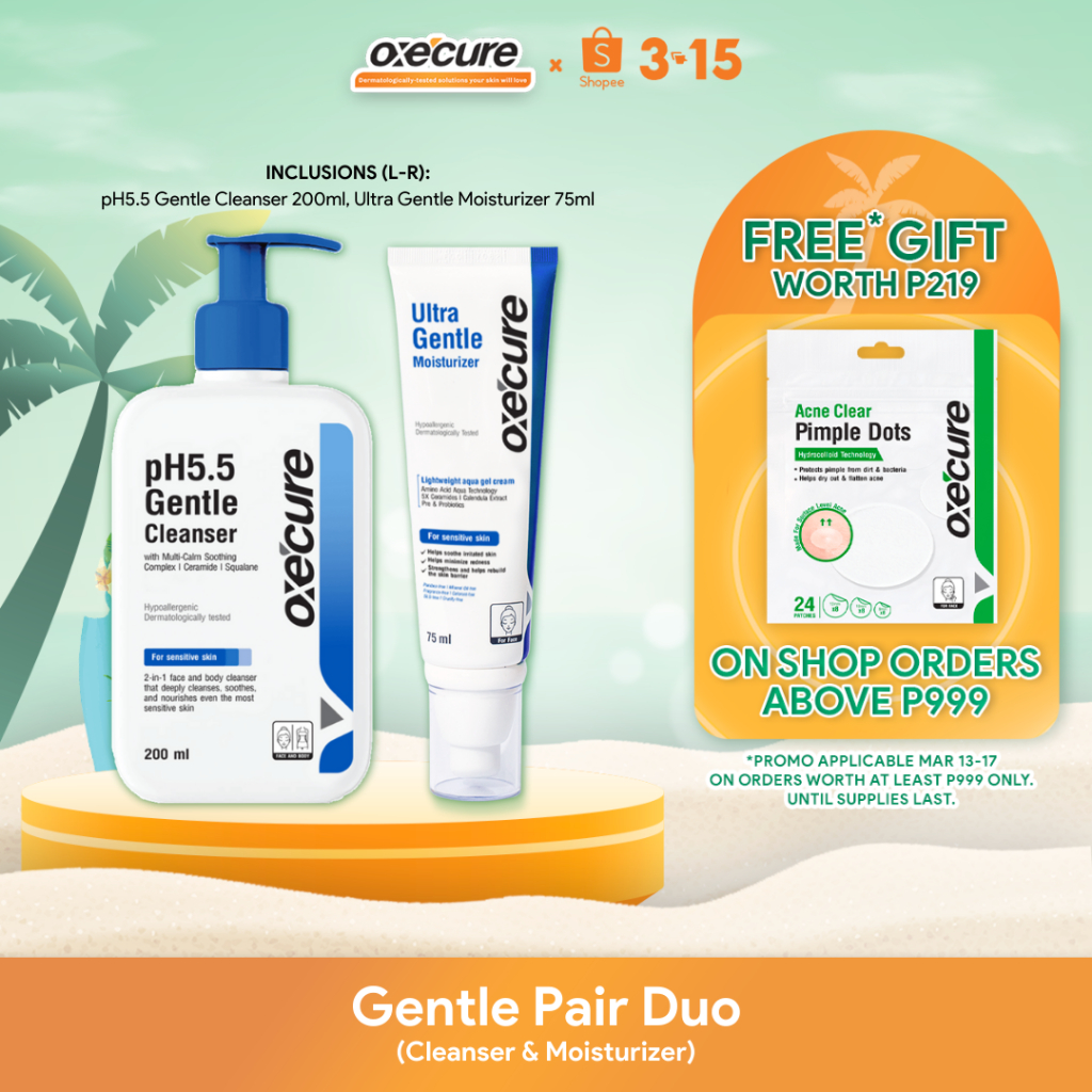 OXECURE Gentle Pair Duo [Cleanser + Moisturizer for Sensitive Skin ...