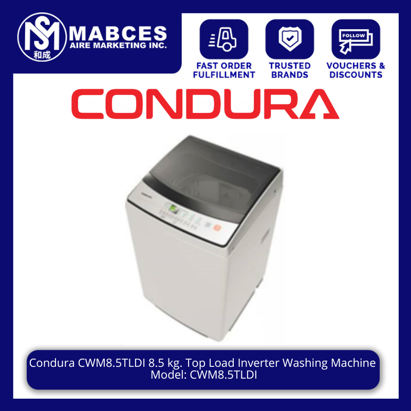 Condura CWM8.5TLDI 8.5 kg Top Load Inverter Washing Machine | Shopee ...