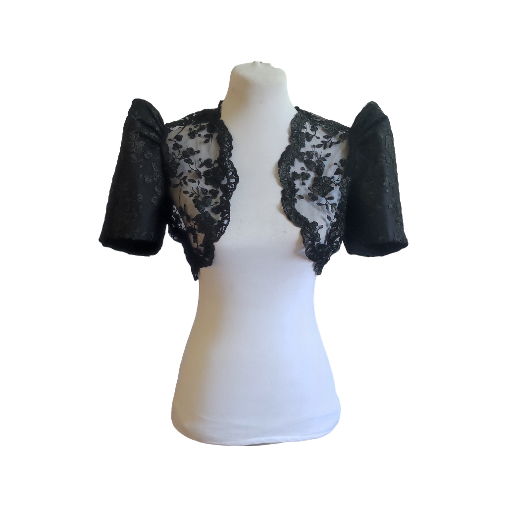 Filipiniana Bolero full lace crop top with Modern skirt Black- Set ...