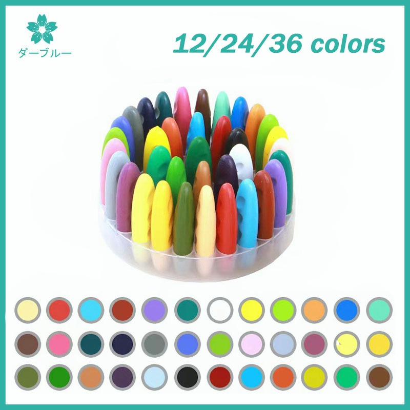 Peanut Crayons for Kids 12/24 Colors Washable Toddler Crayons Non-Toxic ...