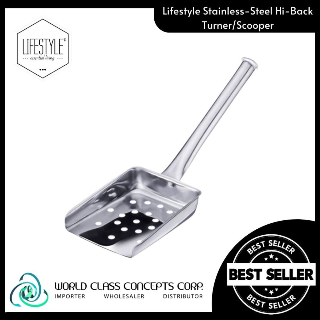 Lifestyle Stainless Steel Hi-Back Turner Chip Scoop Tool Kitchen ...