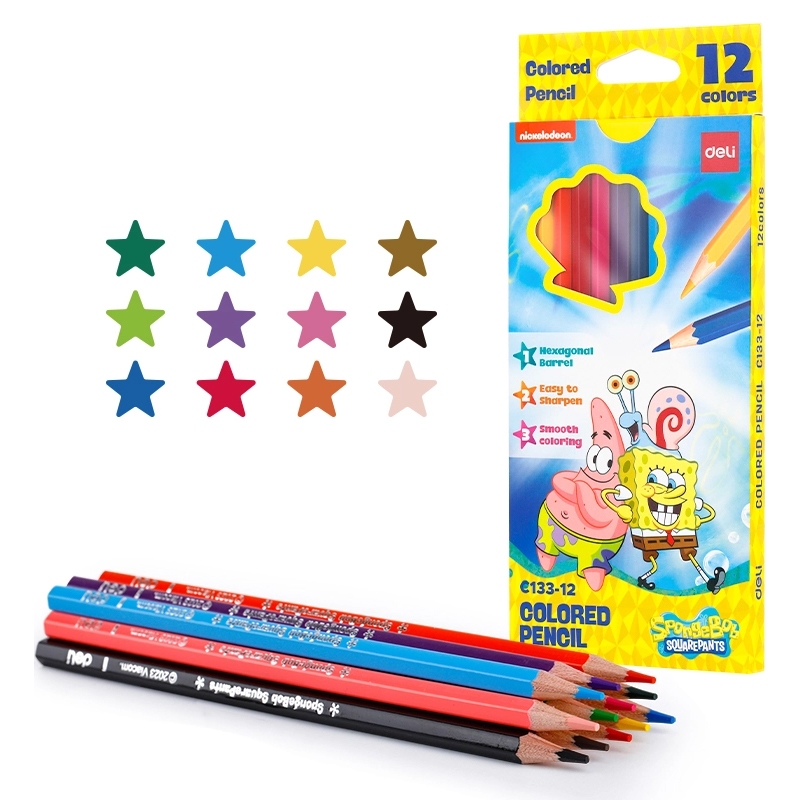 Deli C133-12 Spongebob Colored Pencil 12 Colors | Shopee Philippines