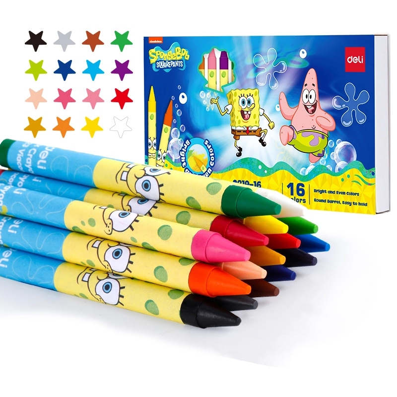 Deli C219-16 Spongebob Wax Crayon 16 Colors | Shopee Philippines