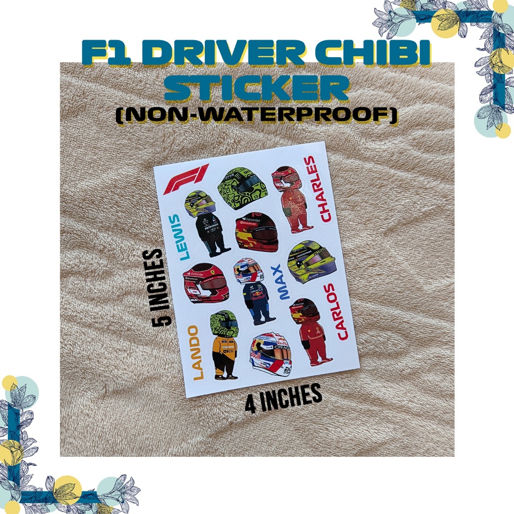 Formula 1 F1 Driver Chibi Sticker Pack (NON WATERPROOF) | Shopee ...