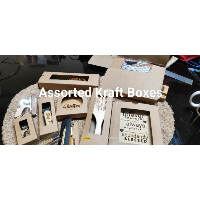 10 pcs KRAFT BOX WITH OPEN WINDOW GIFT AND SOUVENIR BOX PACKAGING ...