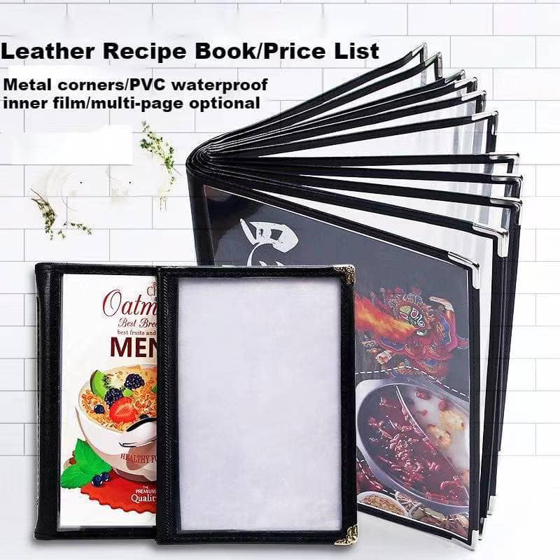 A4 Menu Cover Cook Book Transparent Menu Cover Page For Bar Coffee Shop ...