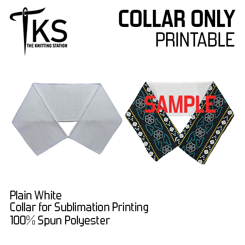 TKS Printable Collar Only Plain White for Sublimation Printing 100% ...